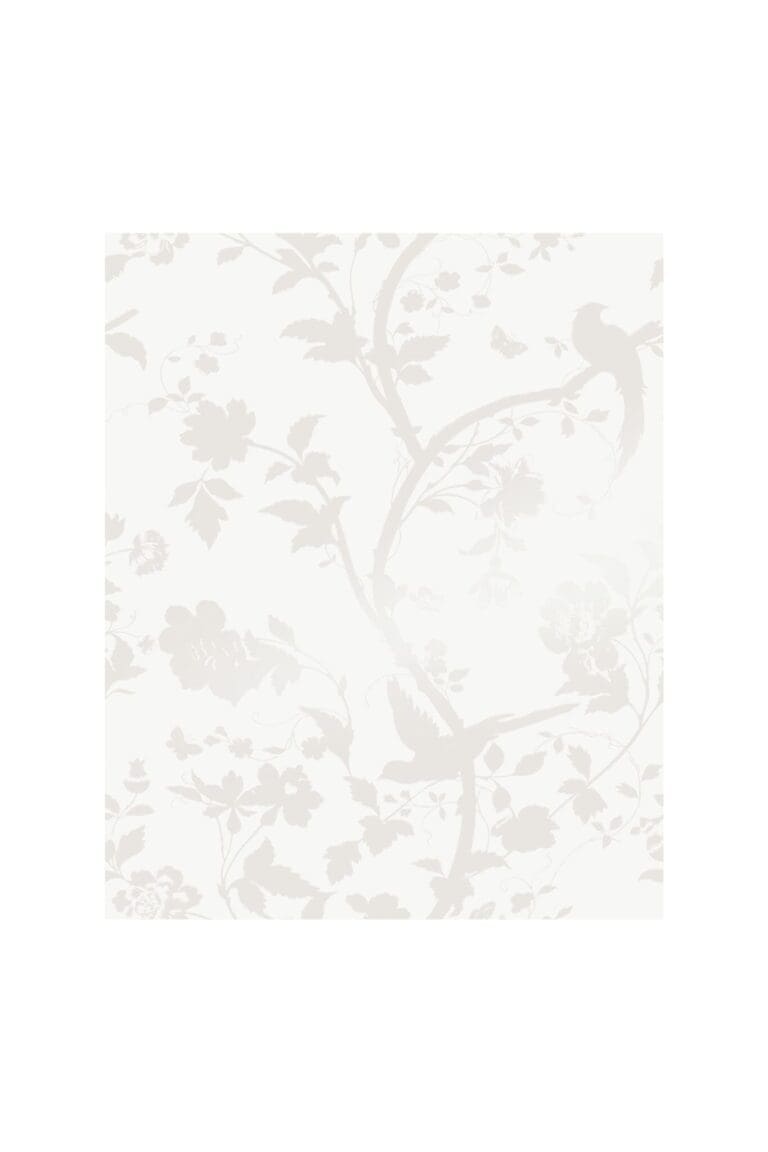 Tapet med fugler i hvitt: Oriental Garden fra Laura Ashley - Art of Home