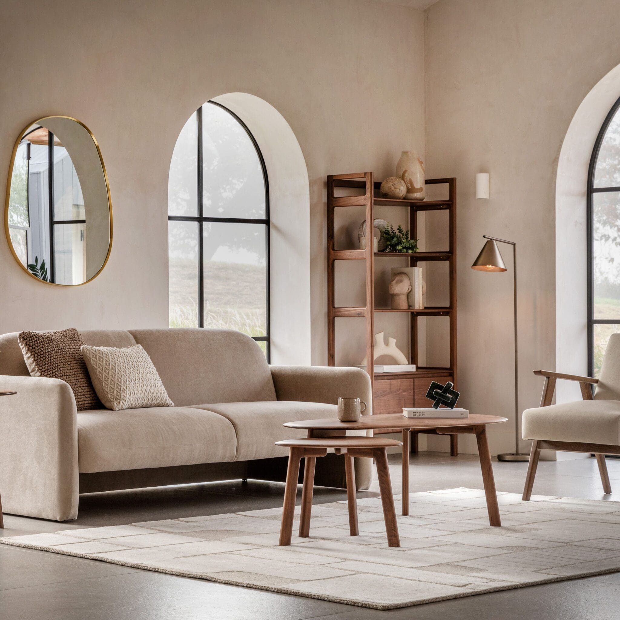 Madrid, salongbord i sett i stilren design, i heltre valnøtt - Art of Home