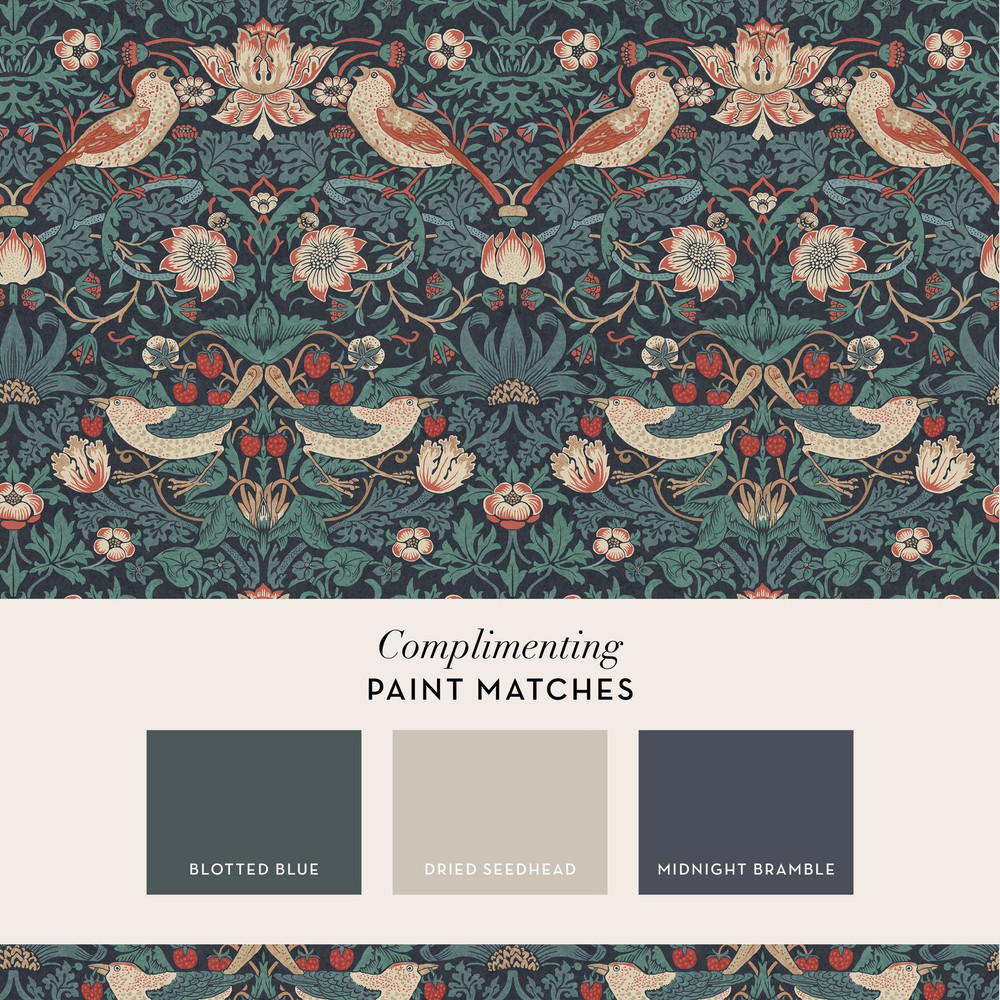 tapet med fugler i blått fra William Morris At Home